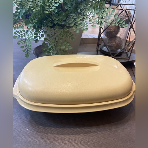 Tupperware | Kitchen | Retro Mustard Tupperware Oval Covered Casserole ...